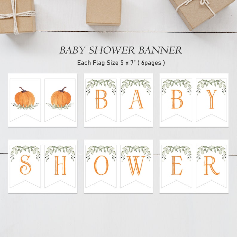 Editable Pumpkin Baby Shower Banner Baby Shower Bunting - Etsy