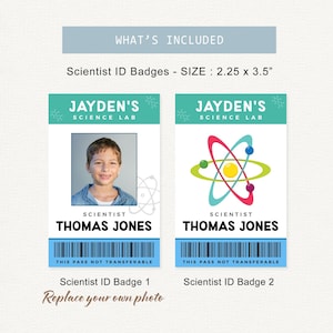 Editable Scientist ID Badge, Mad Scientist Name Tag, Science Birthday ...