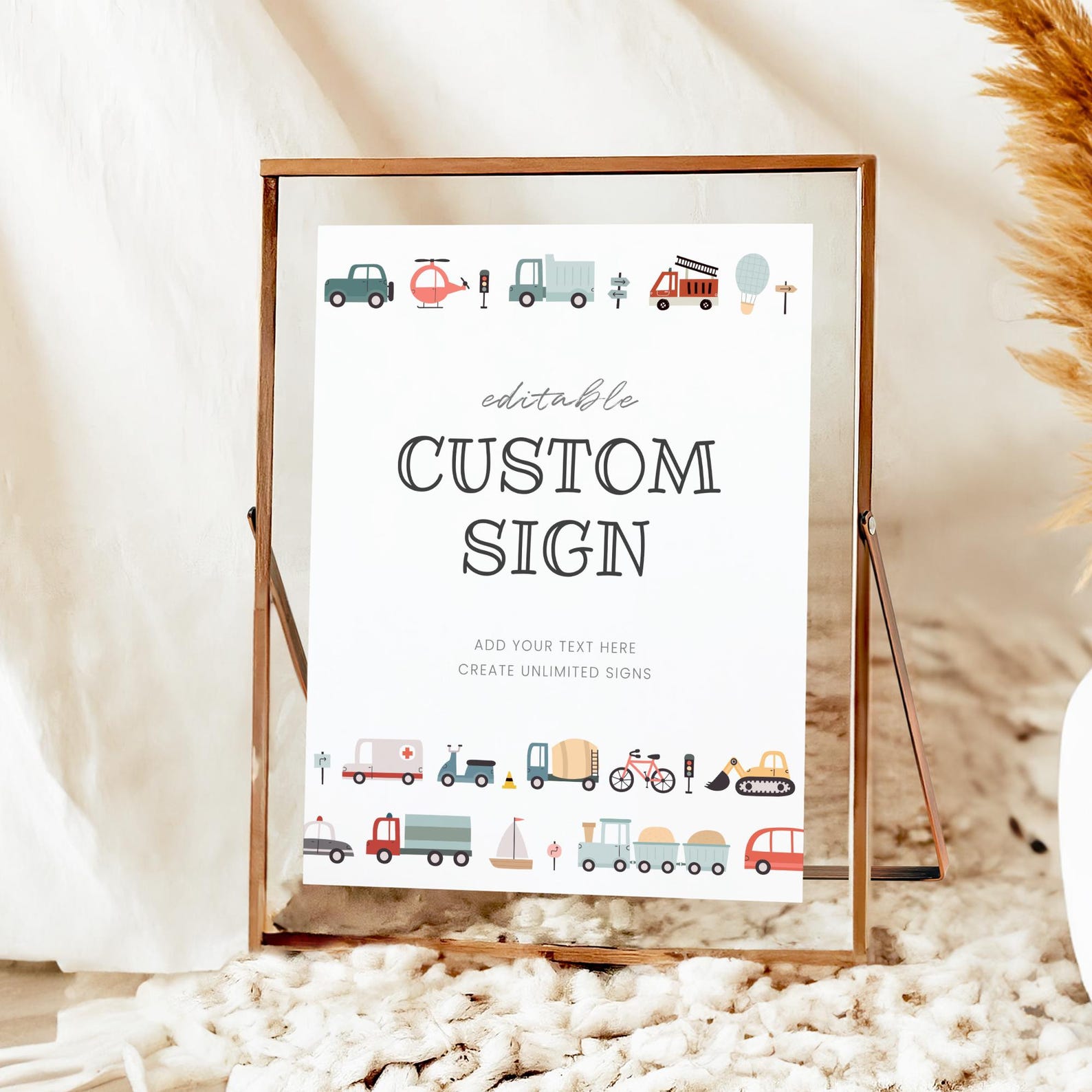 Transportation Birthday Custom Sign, Modern Transportation Table Sign ...