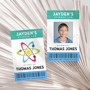 Editable Scientist ID Badge, Mad Scientist Name Tag, Science Birthday ...