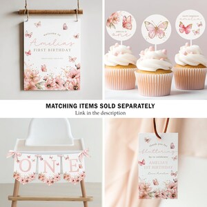 Butterfly Birthday Bundle, Pink Butterfly Garden Party Collection, Girl ...