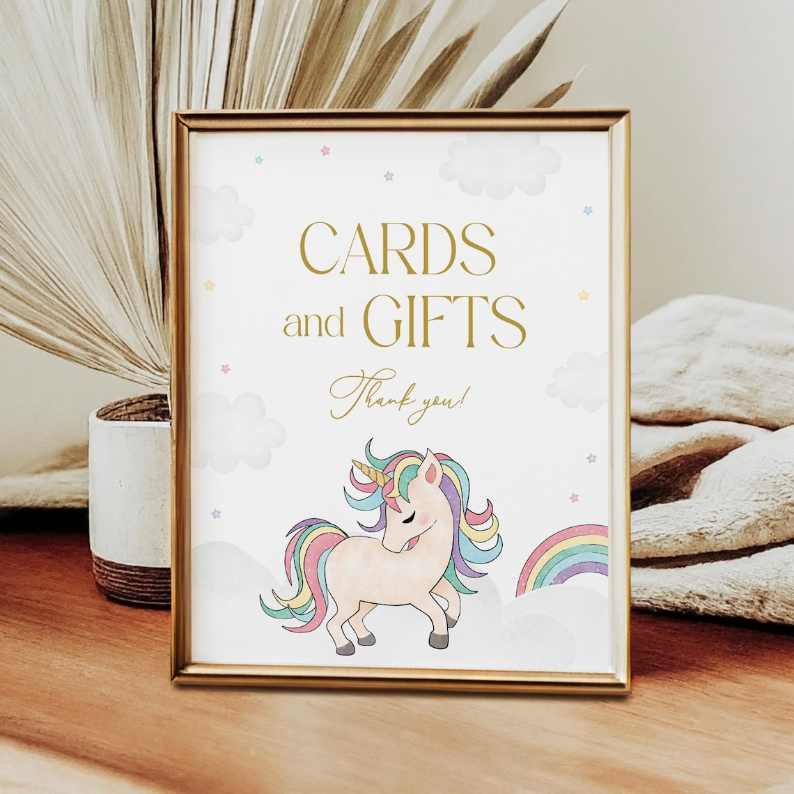 Unicorn Birthday Party Custom Sign, Unicorn and Rainbow Table Sign ...
