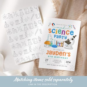 Science Birthday Favor Tags, Mad Science Party Gift Tags, Science Party ...