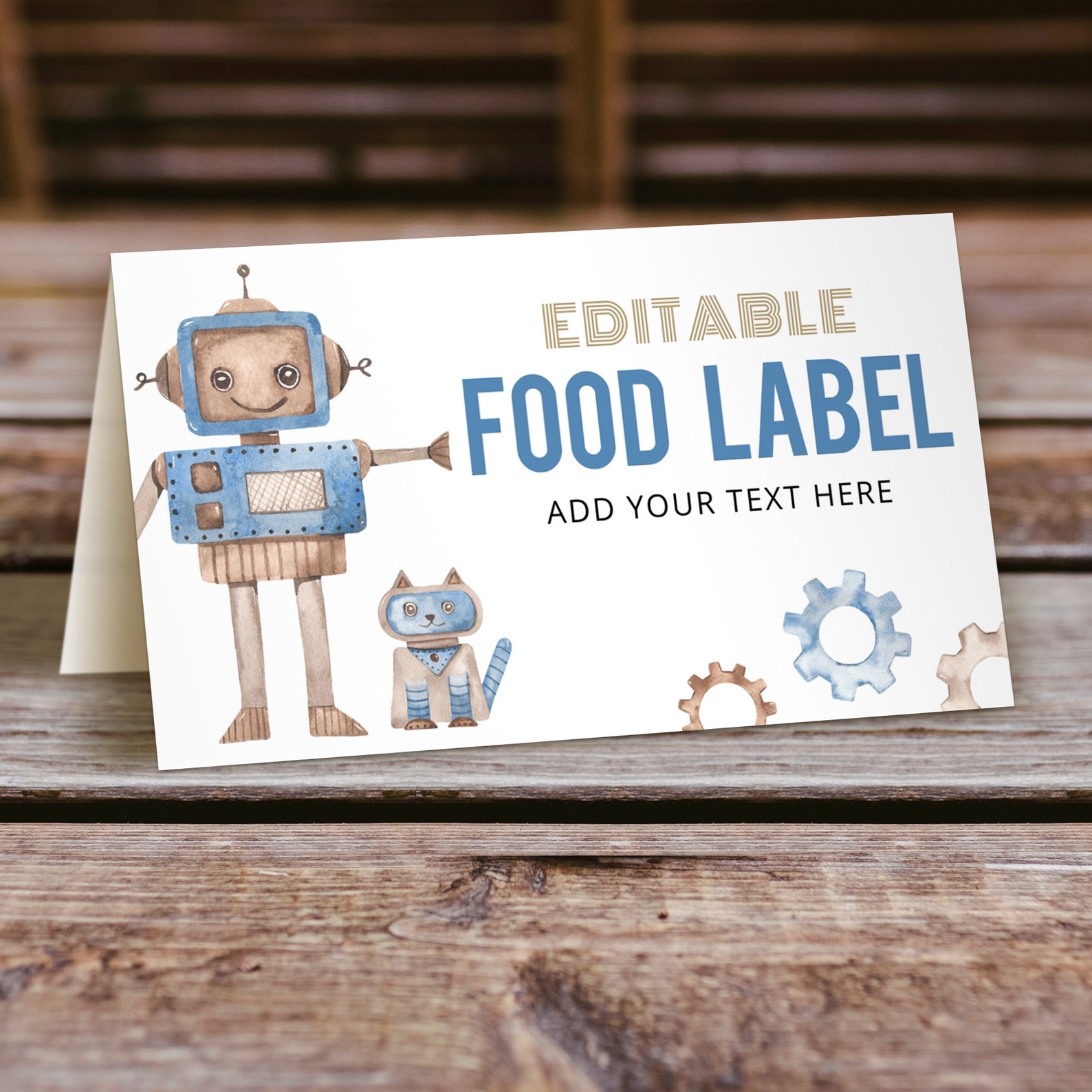 Editable Robot Birthday Food Labels Robot Party Place Card - Etsy