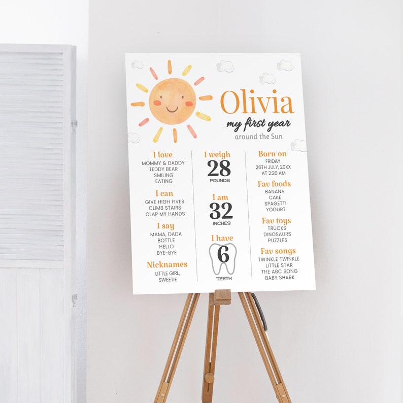 Editable Sunshine Milestone Sign Modern Milestone Poster - Etsy