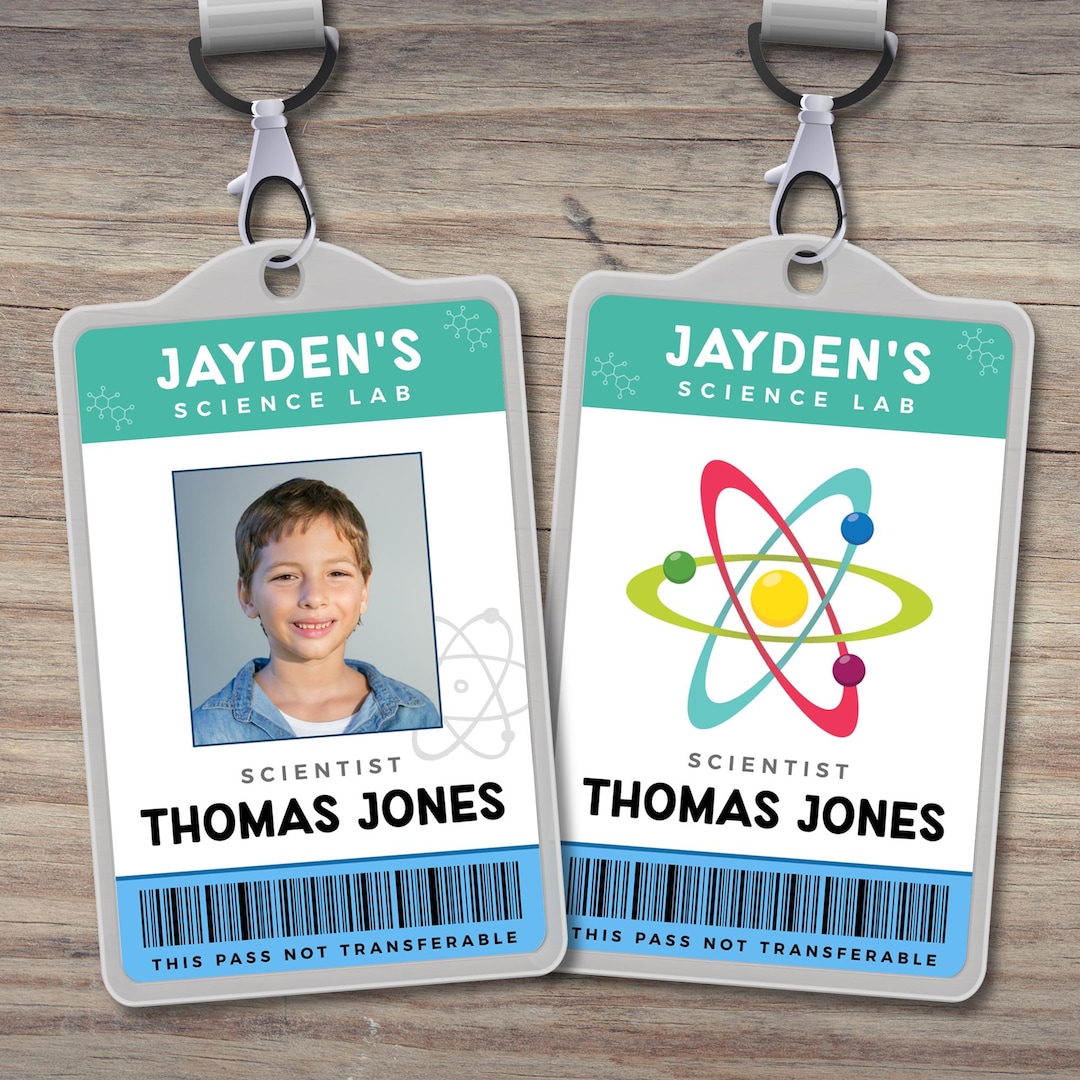 Editable Scientist ID Badge, Mad Scientist Name Tag, Science Birthday ...