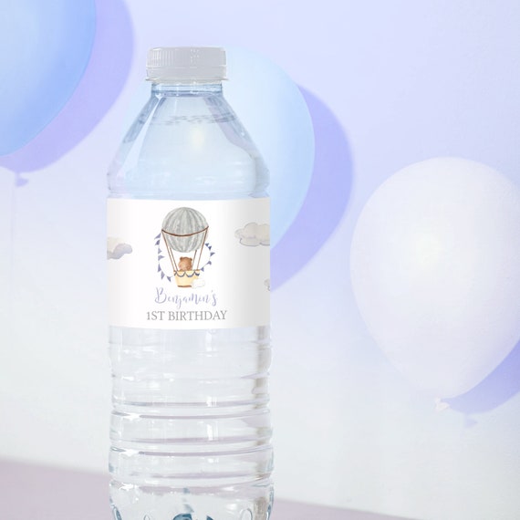 Editable Hot Air Balloon Water Bottle Labels Printable Party | Etsy New ...