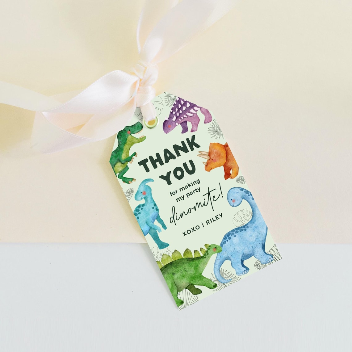 Dinosaur Birthday Favor Tags, Dino-mite Party Gift Tags, Boy Birthday ...