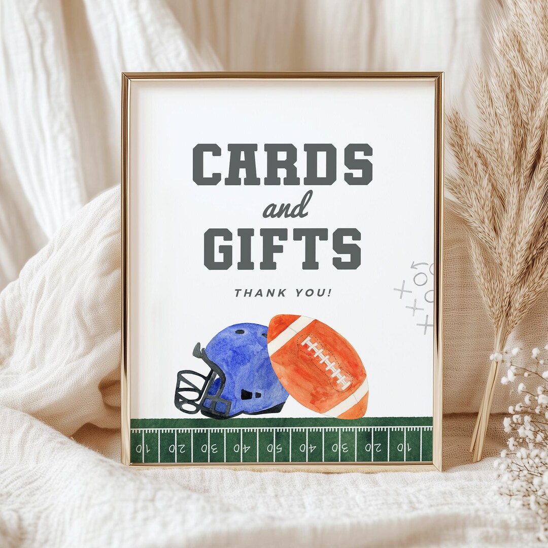 Editable Football Birthday Custom Sign, Modern Football Party Table ...