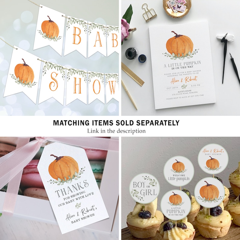 Editable Pumpkin Baby Shower Banner Baby Shower Bunting - Etsy