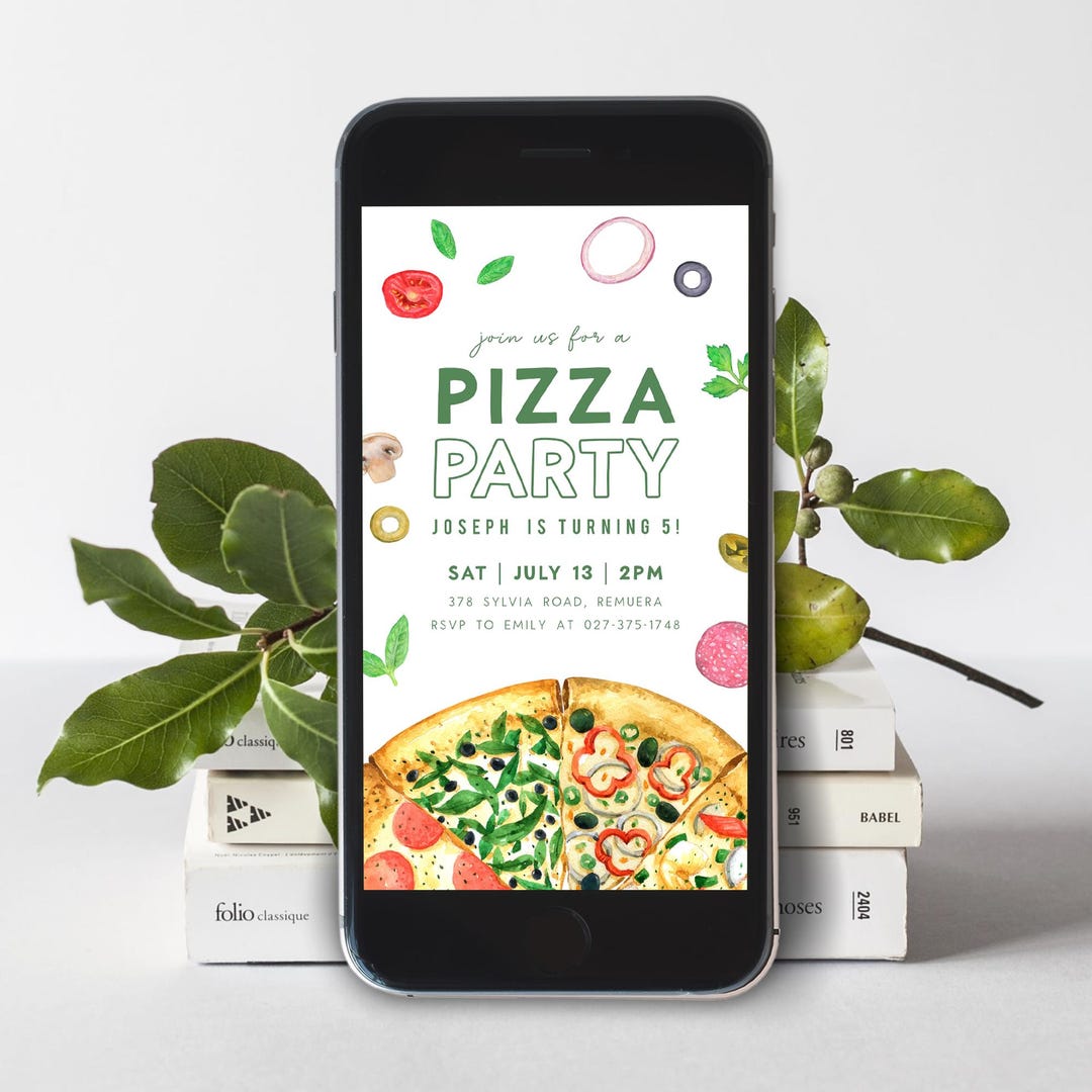 Editable Pizza Party E-invite Template, Pizza Making Birthday Invite ...