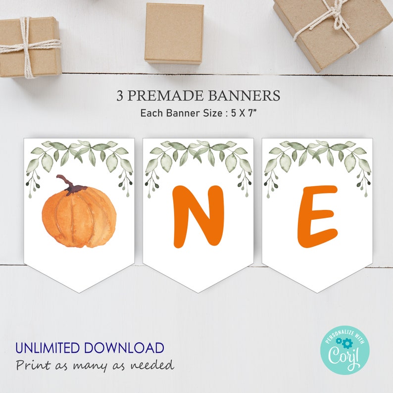 Editable Pumpkin ONE Highchair Banner Halloween Party Bunting - Etsy