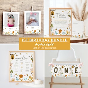 First Bee Day Birthday Bundle, Boho Bumble Bee Party Collection, Girl ...