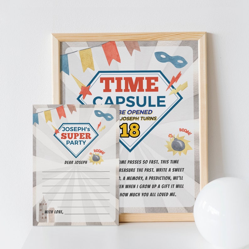 Editable Superhero Time Capsule Sign Superhero Message Cards - Etsy