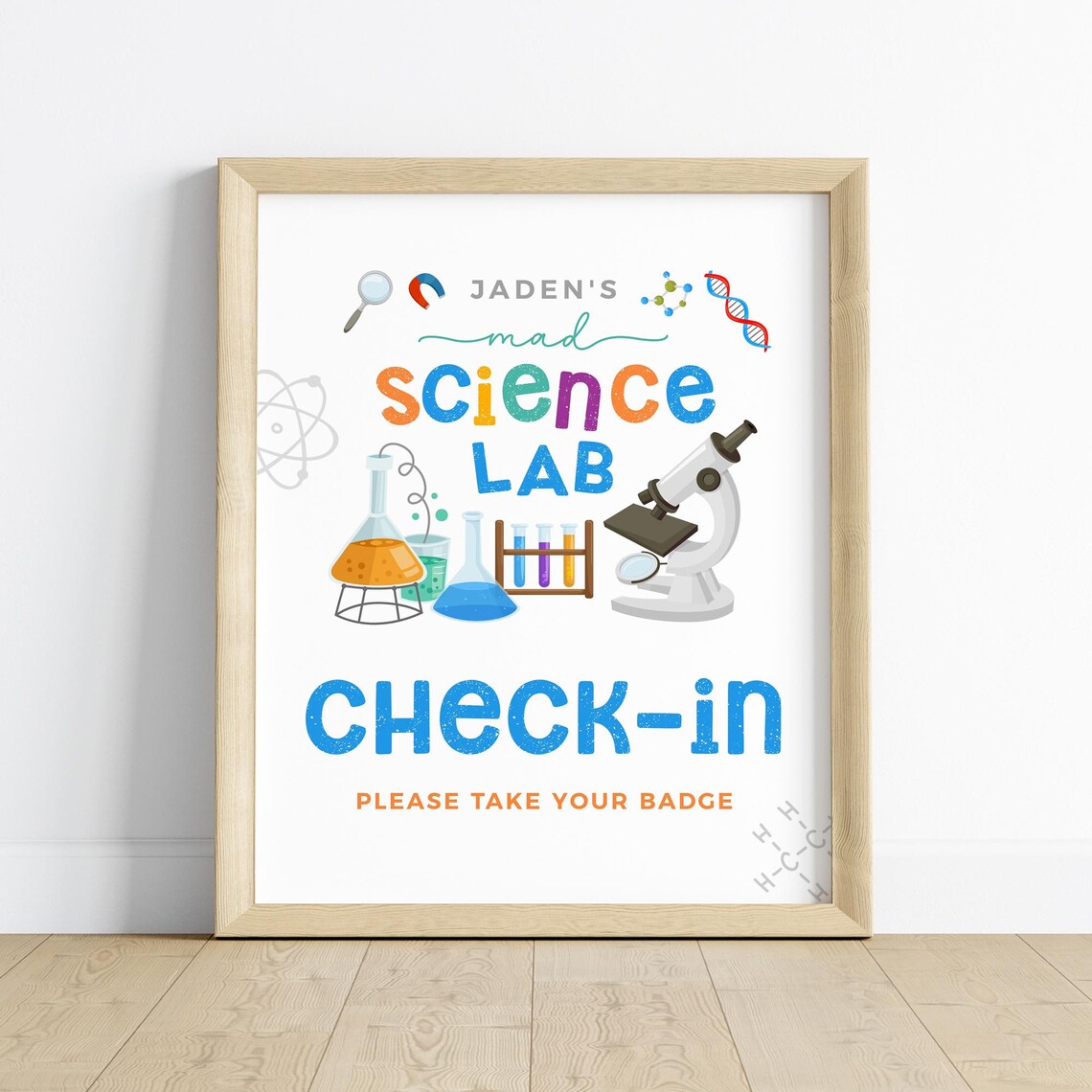 Editable Scientist Check-in Sign & ID Badge Set, Printable Scientist ...