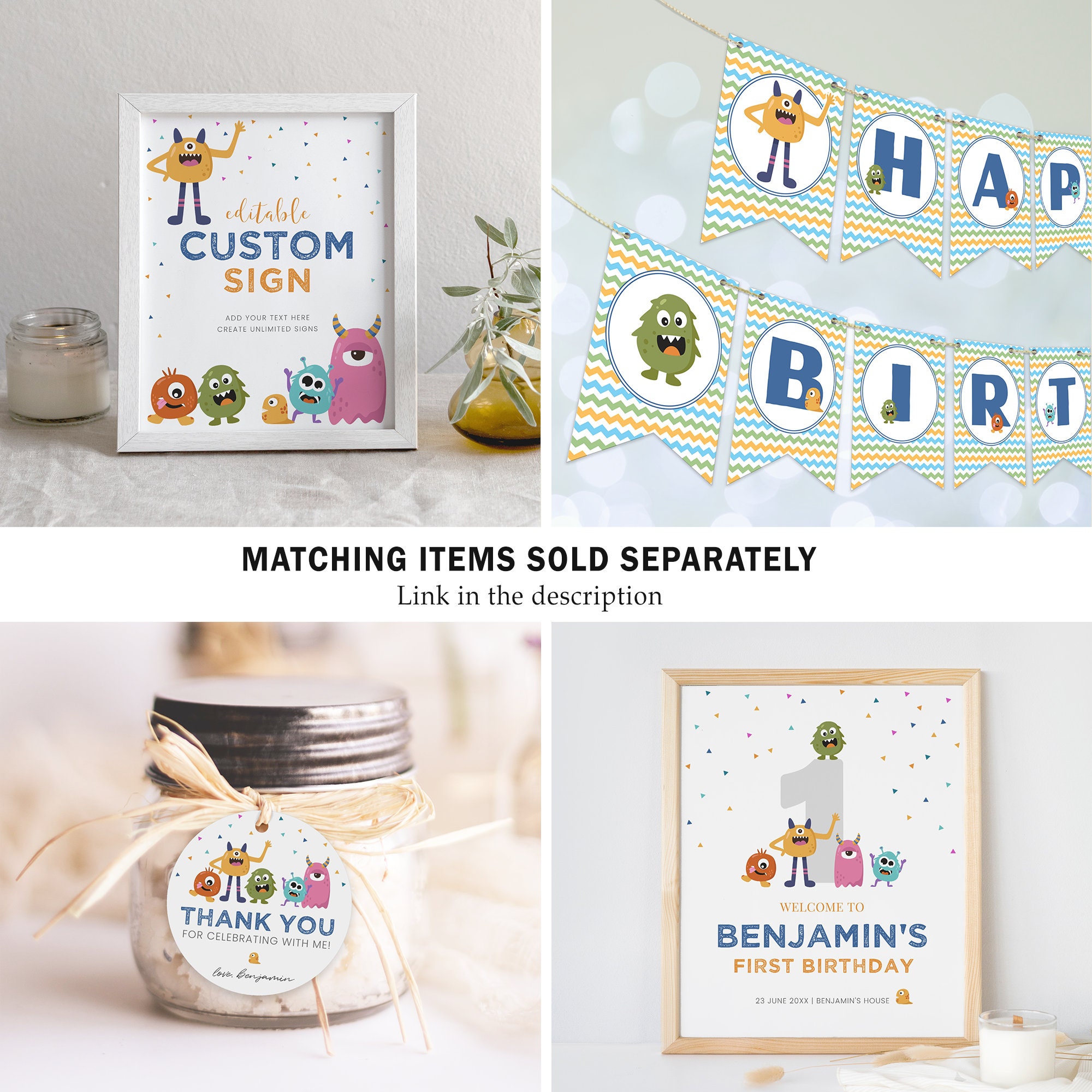 Editable Monster Birthday Food Label Little Monster Party - Etsy