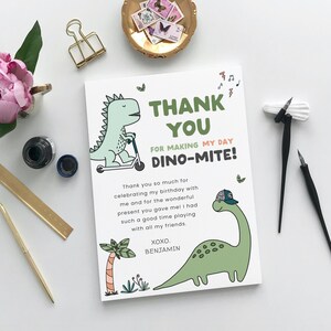 Dinosaur Thank You Card, Dinosaur Thank You Note, Editable Thank You ...
