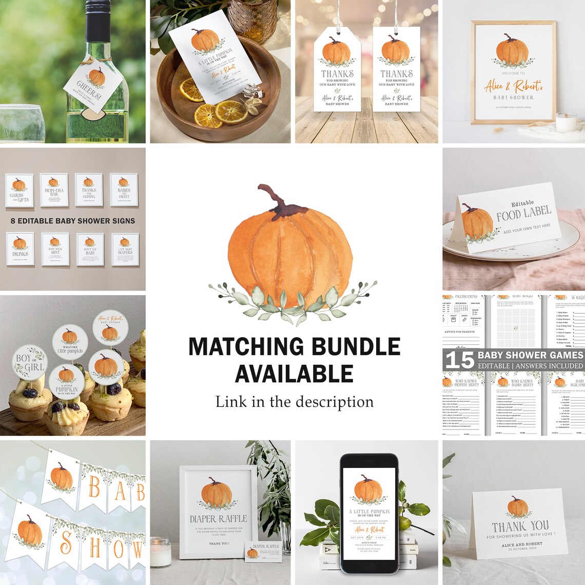 Editable Pumpkin Baby Shower Banner Baby Shower Bunting - Etsy