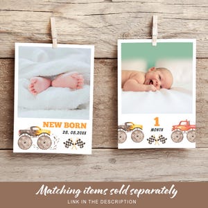 Editable Monster Truck Time Capsule Sign, Matching Message Cards, Boy ...