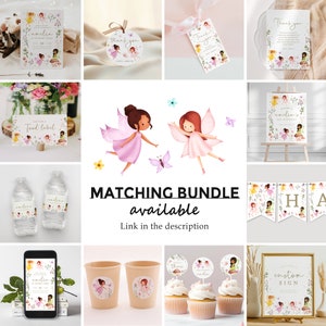 Editable Fairy Birthday Food Label, Magical Fairy Garden Folded Table ...