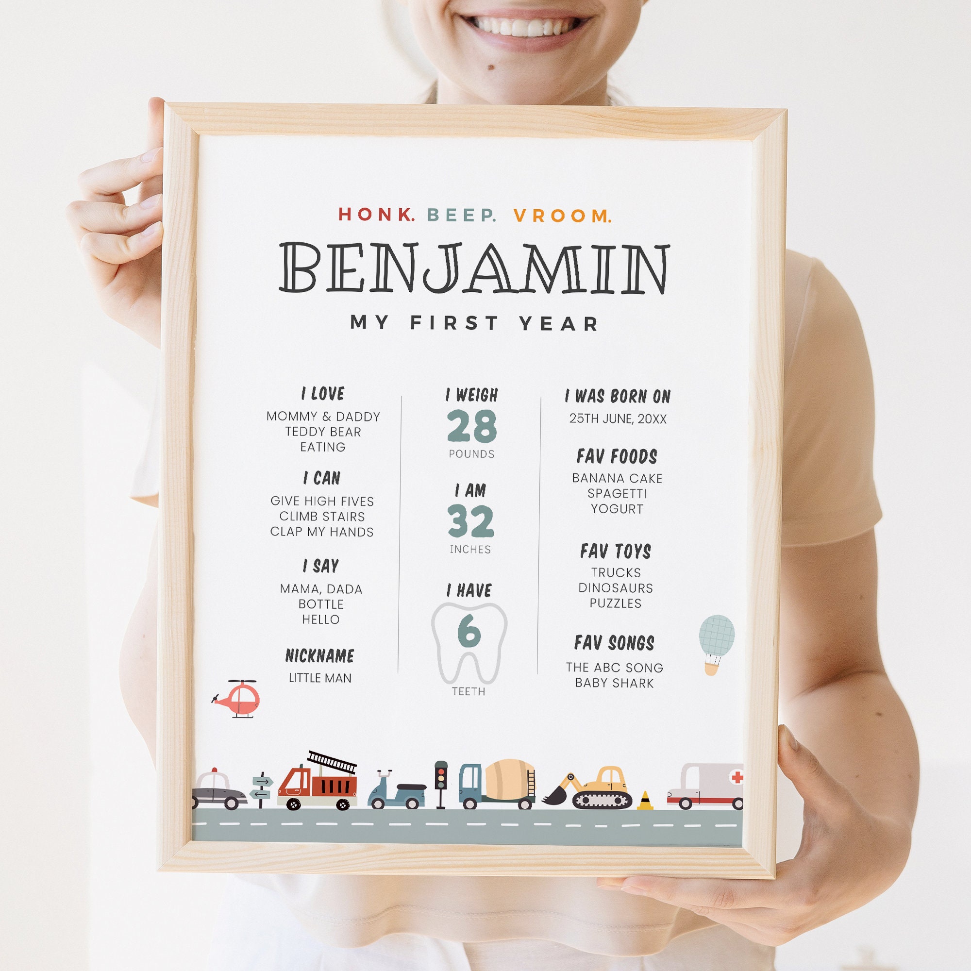 Editable Transportation Birthday Milestone Sign - Etsy