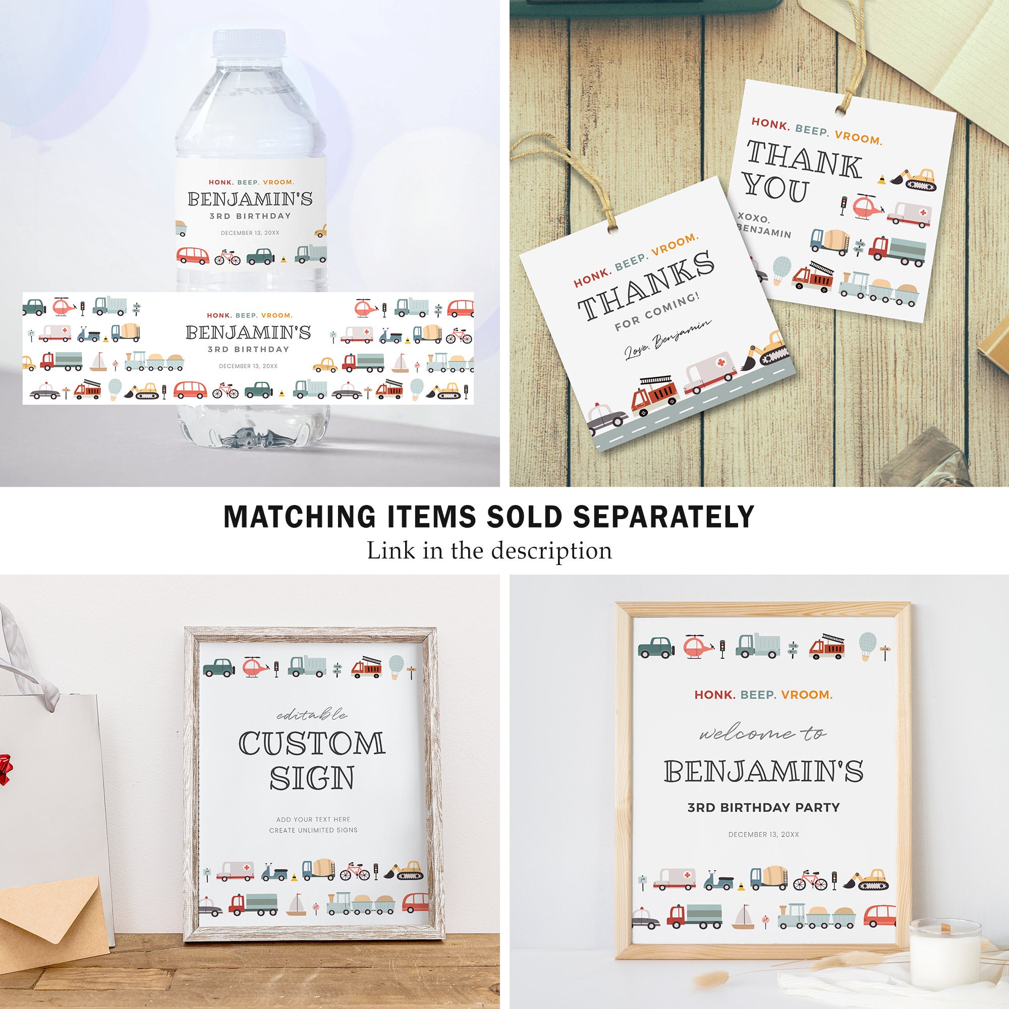 Editable Transportation Happy Birthday Banner, Transportation Bunting ...