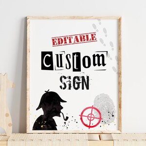 Spy Birthday Custom Sign, Modern Secret Agent Party Table Sign, Boy ...