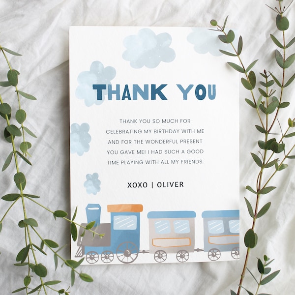 Train Thank You Note - Etsy