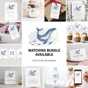 Editable Whale Birthday Welcome Sign, Ocean Party Welcome Sign, Under ...