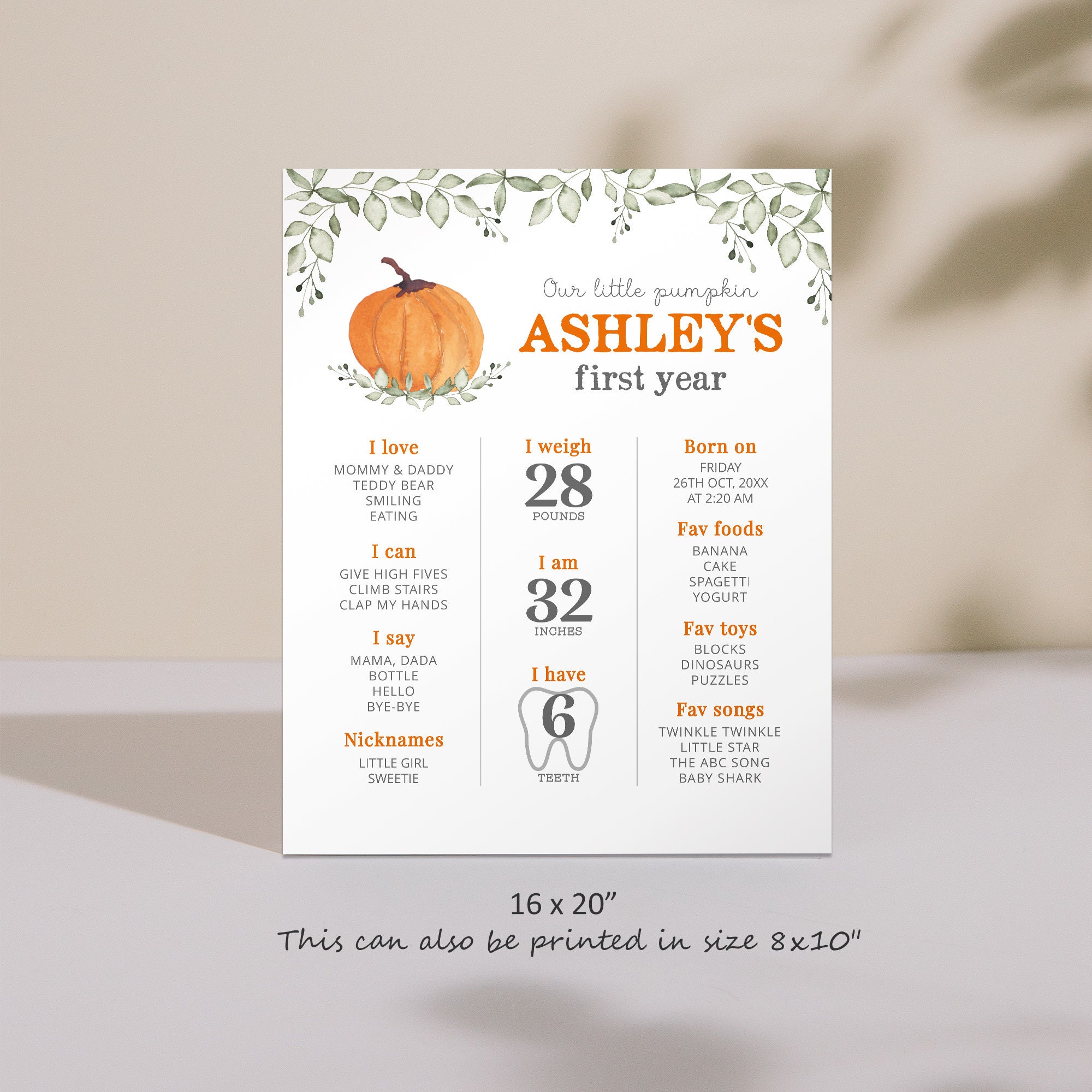 Editable Pumpkin Milestone Sign Halloween Party Milestone - Etsy