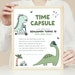 Editable Dinosaur Time Capsule Sign, Dinosaur Message Cards, Dinosaur ...