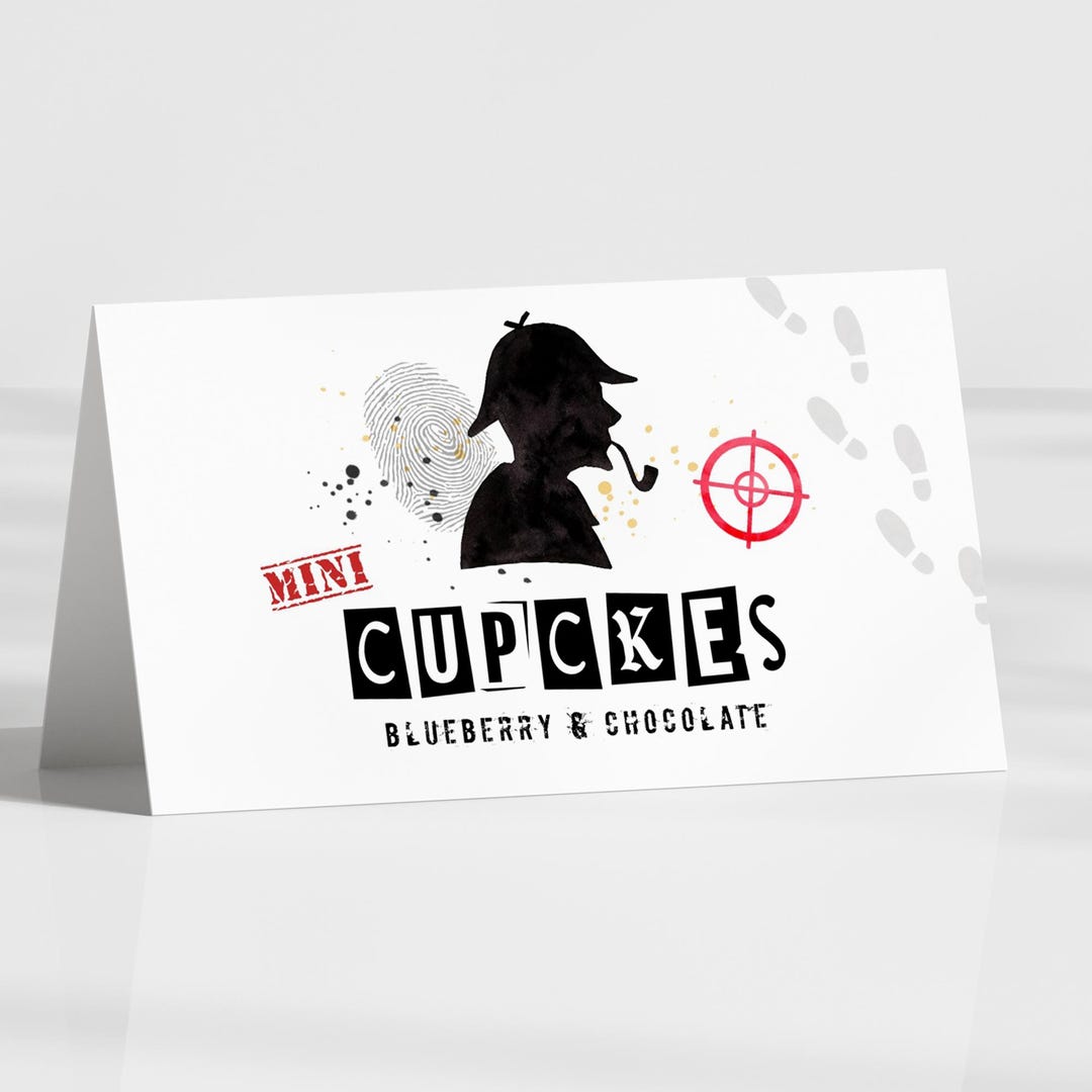 Editable Spy Birthday Food Label, Secret Agent Birthday Folded Table ...