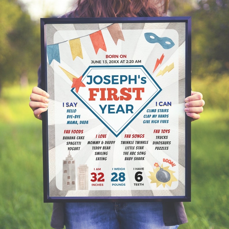 Editable Superhero Birthday Milestone Sign, Superhero Party Milestone ...