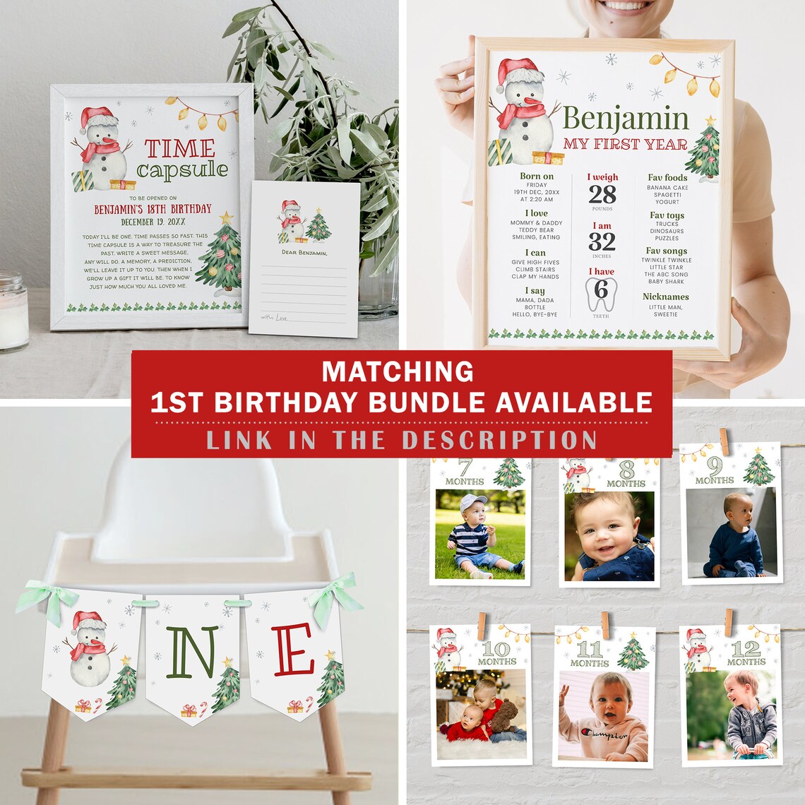 Editable Snowman Time Capsule Sign Snowman Message Cards - Etsy