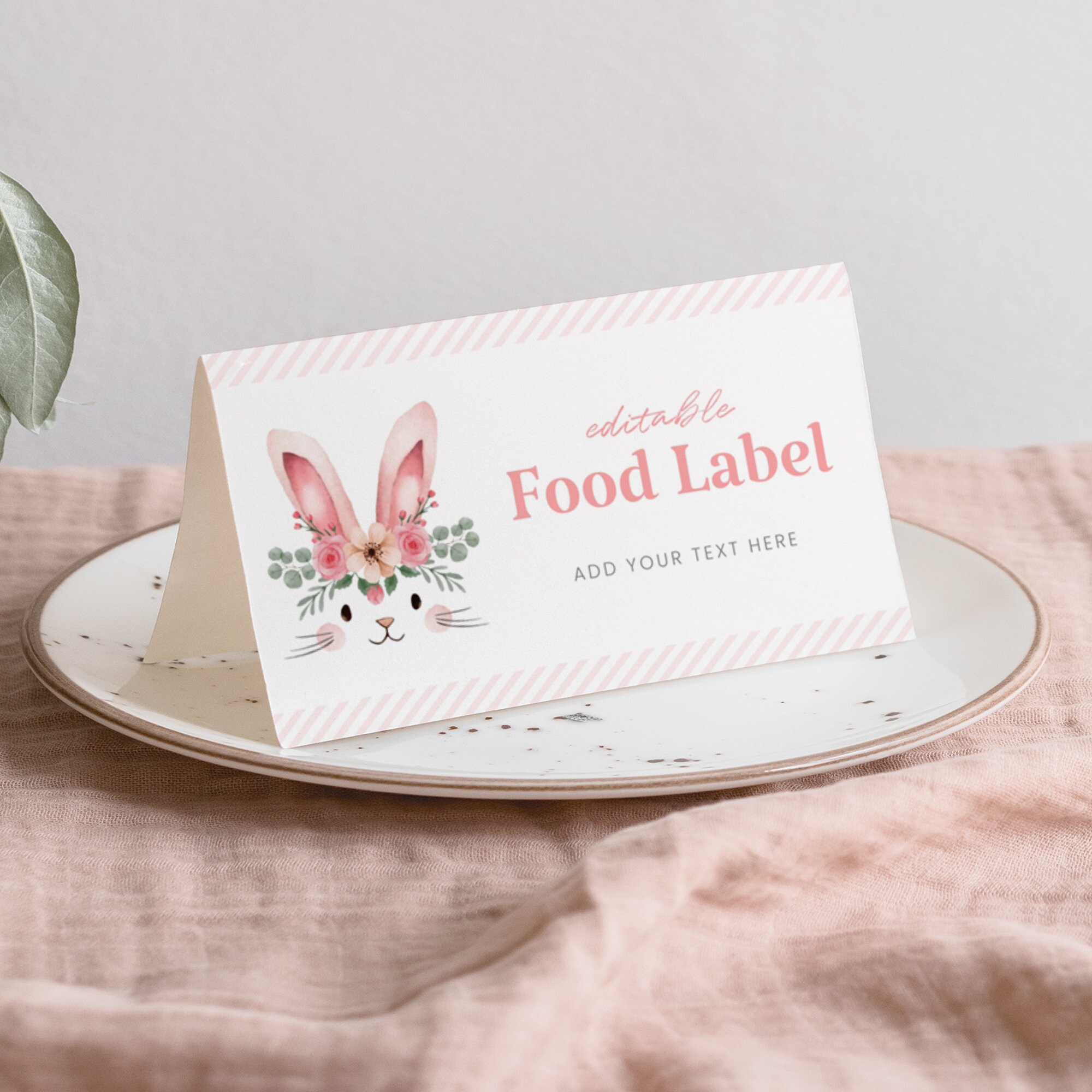 Editable Bunny Birthday Food Label, Some Bunny Party Folded Card, Girl ...