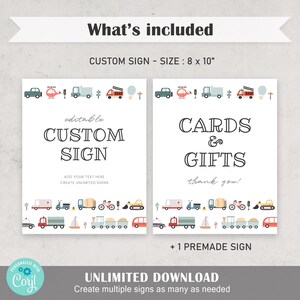 Transportation Birthday Custom Sign, Modern Transportation Table Sign ...