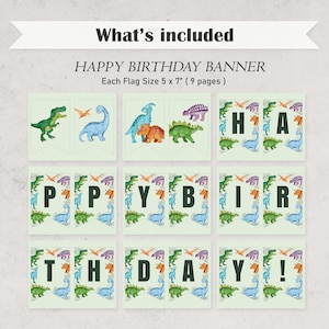 Dinosaur Happy Birthday Banner, Dino-mite Party Bunting Banner, Boy ...