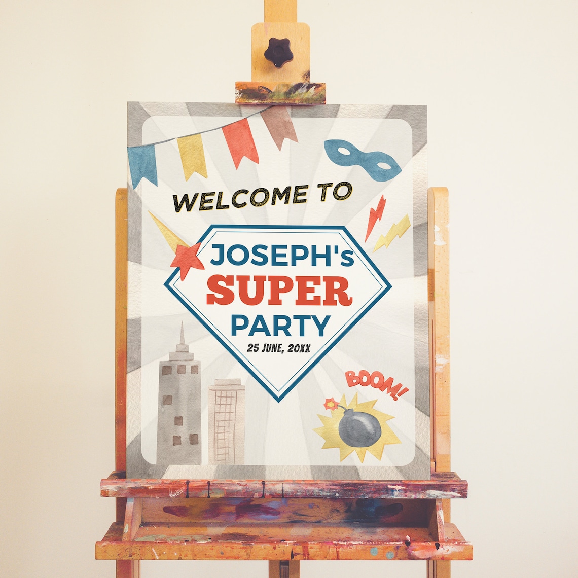 Editable Superhero Birthday Welcome Sign, Superhero Party Welcome Sign ...