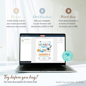 Science Birthday Favor Tags, Mad Science Party Gift Tags, Science Party ...