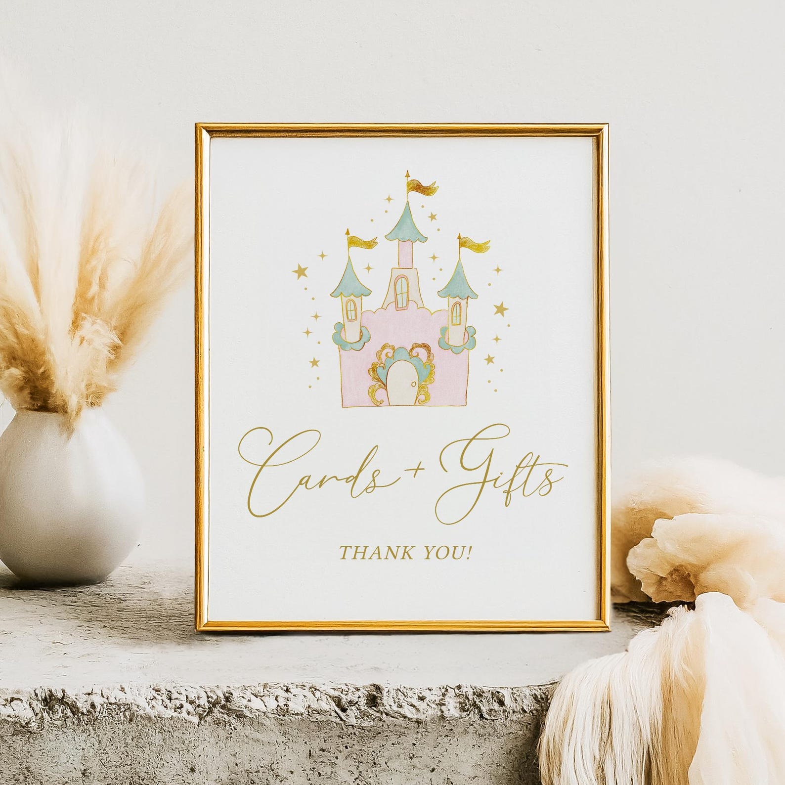 Princess Birthday Custom Sign, Magical Party Table Sign, Pink Castle ...