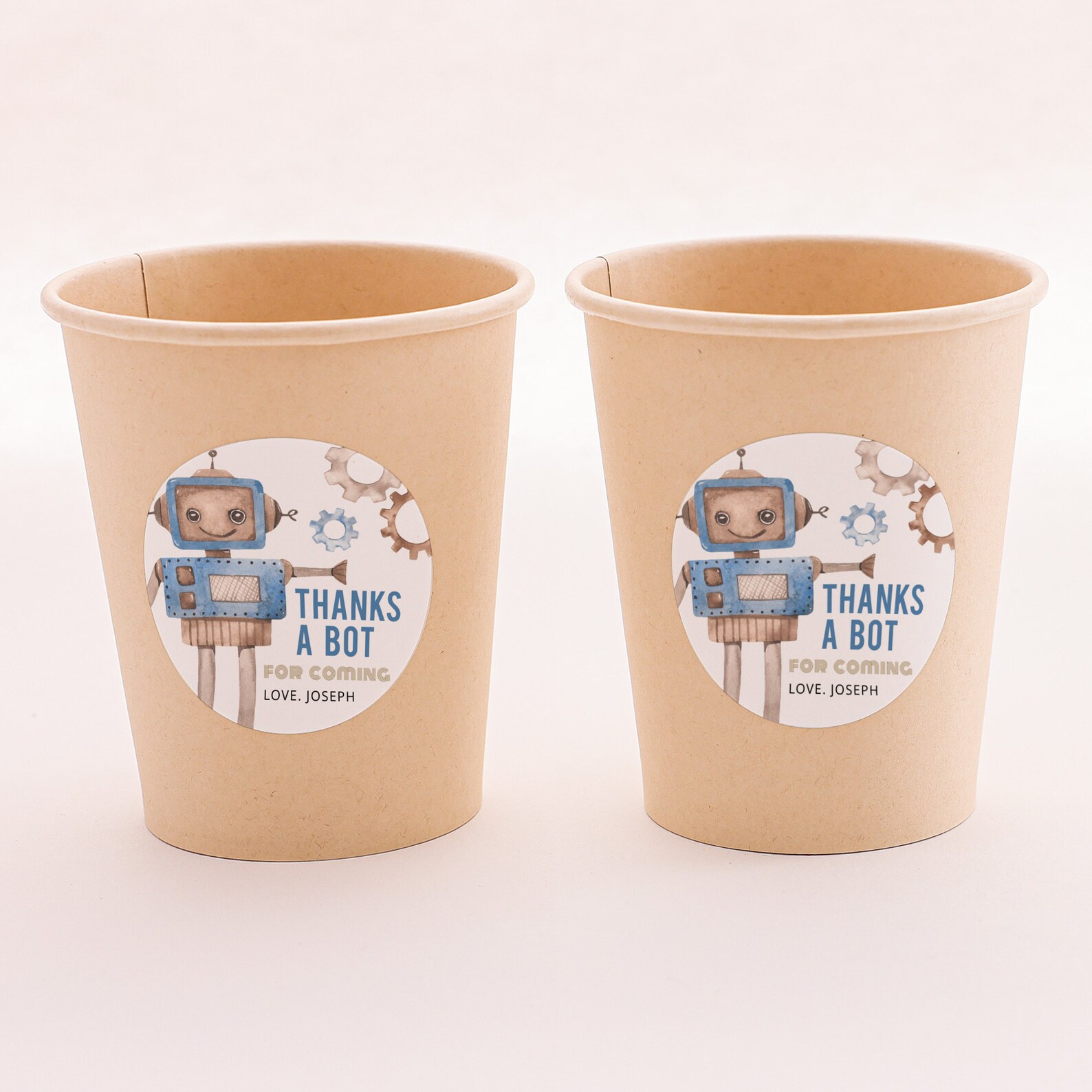 Editable Robot Favor Tags, Robot Birthday Gift Tags, Birthday Sticker ...