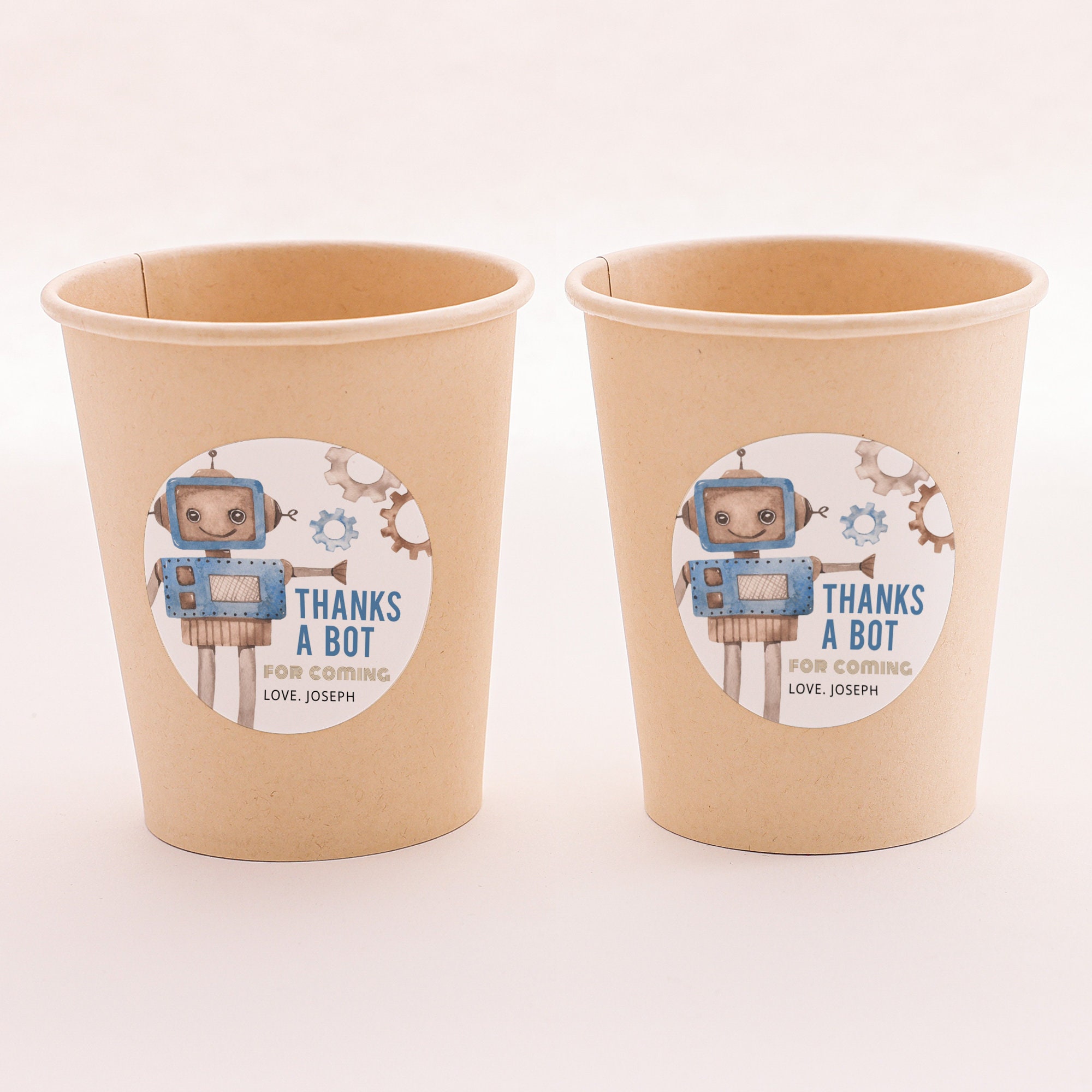 Editable Robot Favor Tags, Robot Birthday Gift Tags, Birthday Sticker ...