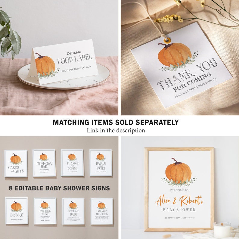 Editable Pumpkin Baby Shower Banner Baby Shower Bunting - Etsy