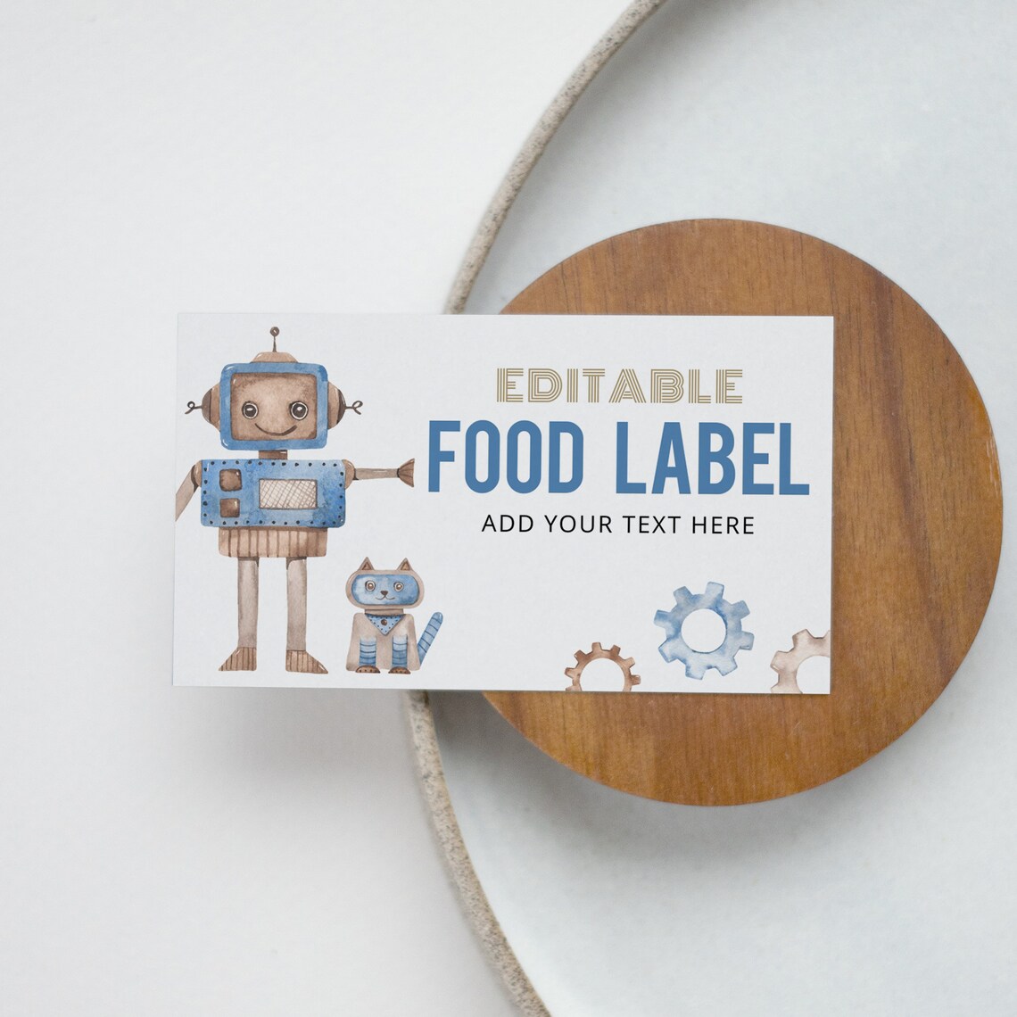 Editable Robot Birthday Food Labels Robot Party Place Card - Etsy