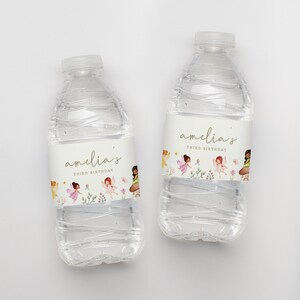 Editable Fairy Birthday Water Bottle Label, Magical Fairy Garden, Girl ...
