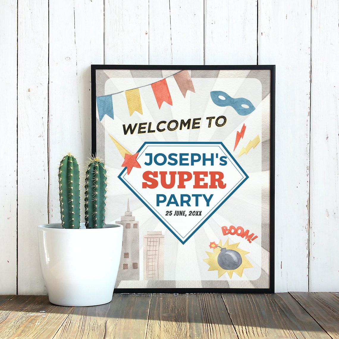 Editable Superhero Birthday Welcome Sign Superhero Party - Etsy