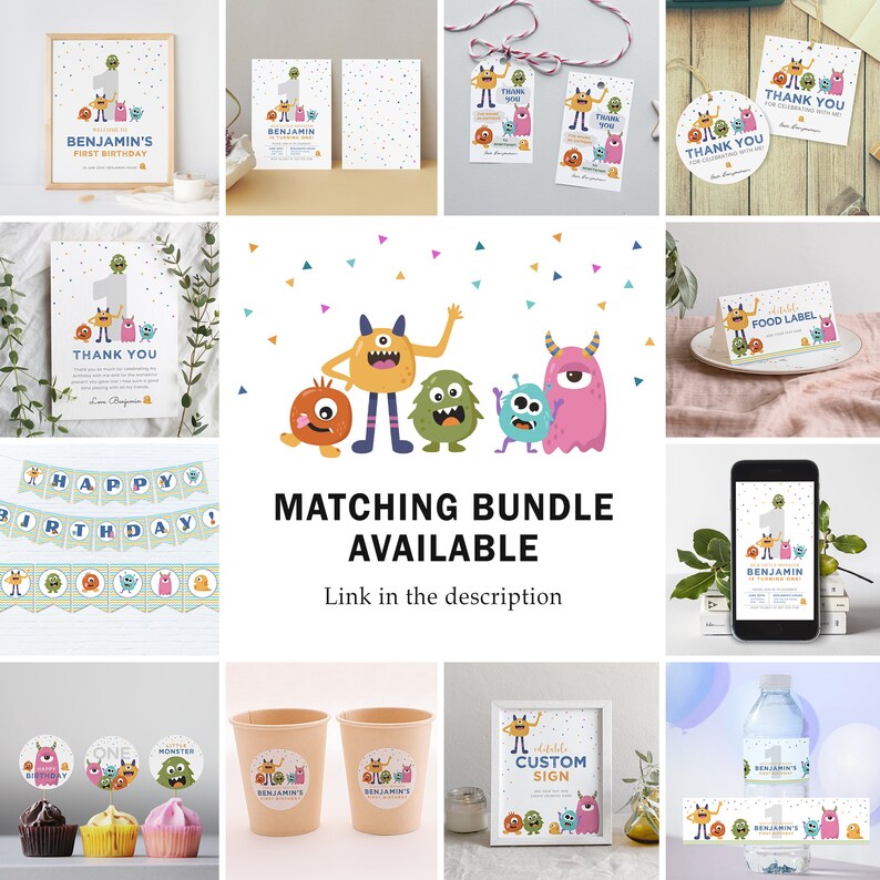 Editable Monster Birthday E-invitation Monster Party Digital - Etsy