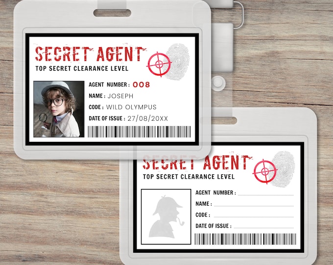Secret Agent Badge Printable Spy Name Badge Spy Agent Badge Secret ...