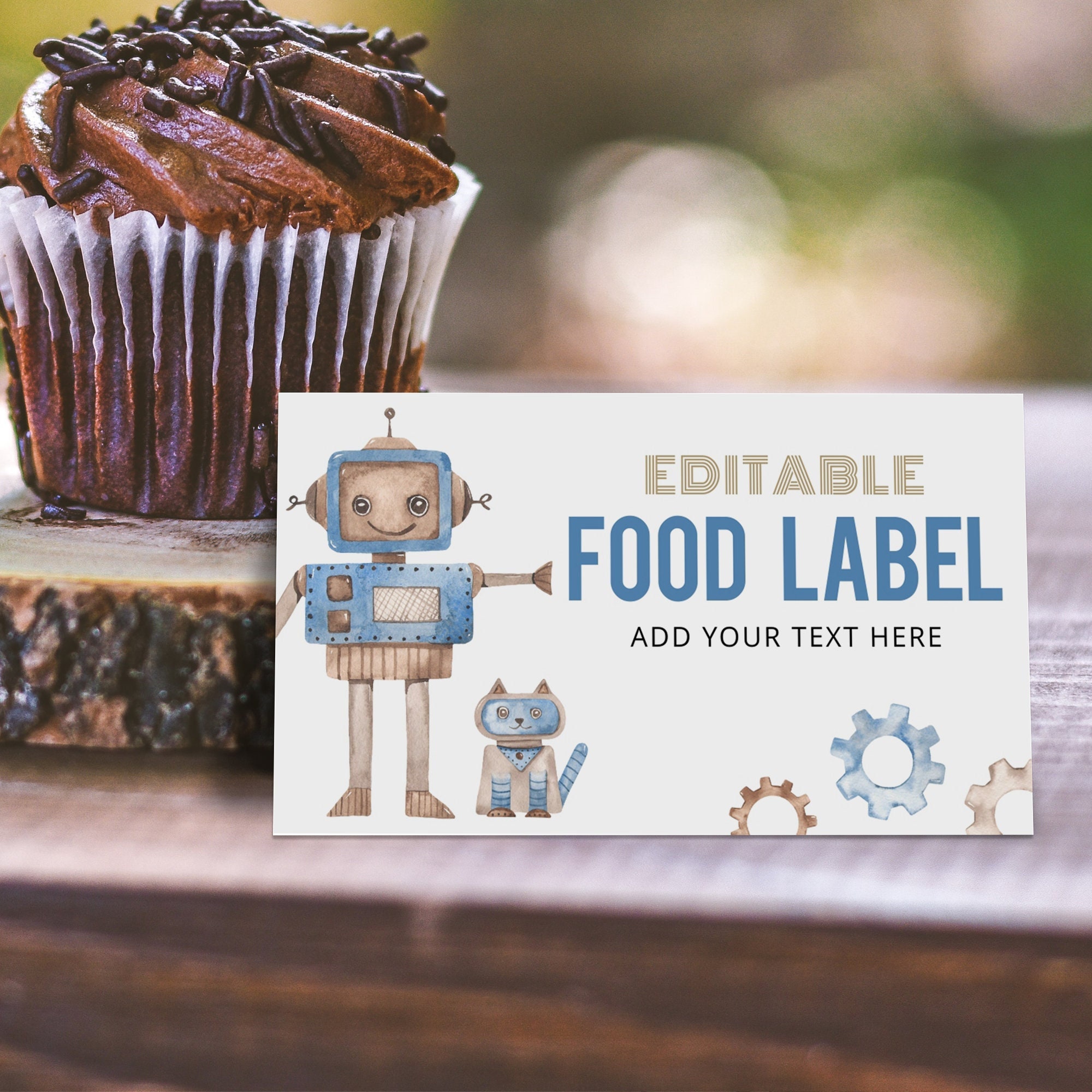 Editable Robot Birthday Food Labels Robot Party Place Card - Etsy