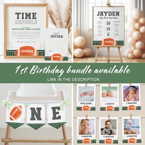 Editable Football Birthday Custom Sign, Modern Football Party Table ...
